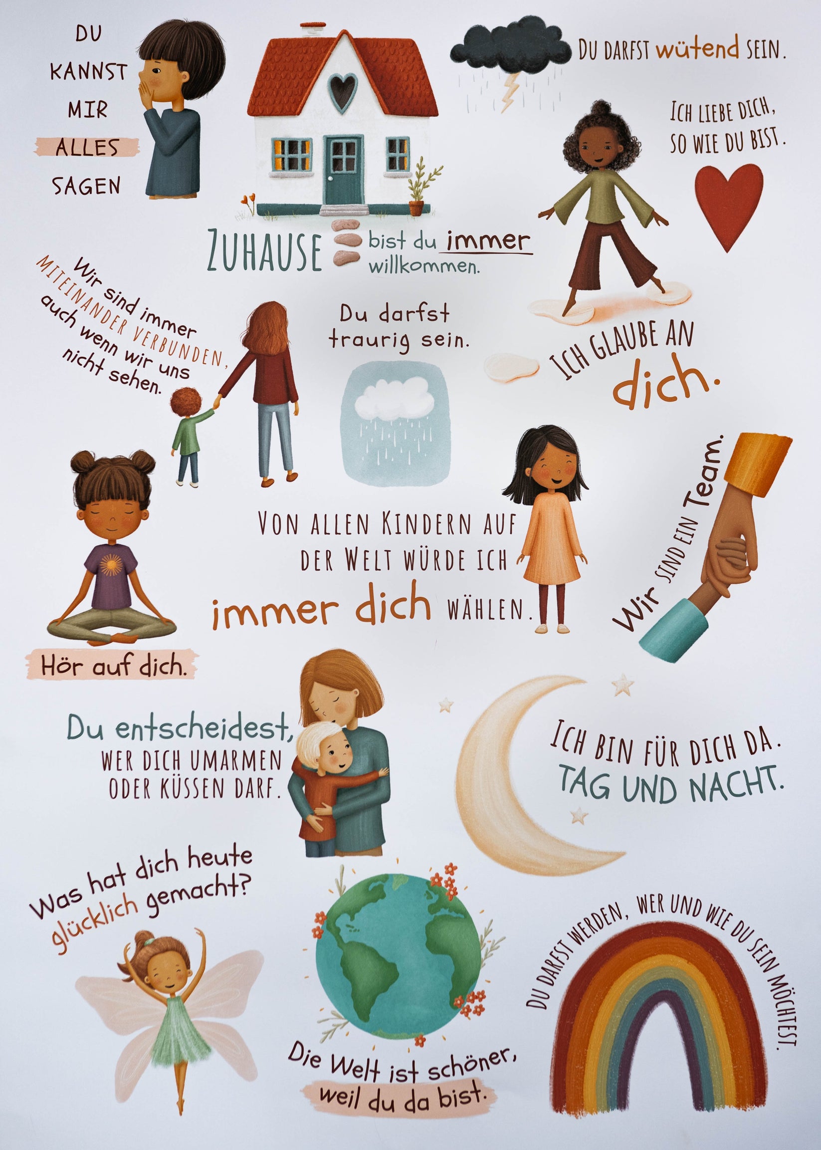 Poster "Worte für eine glückliche Kindheit" – poppybird